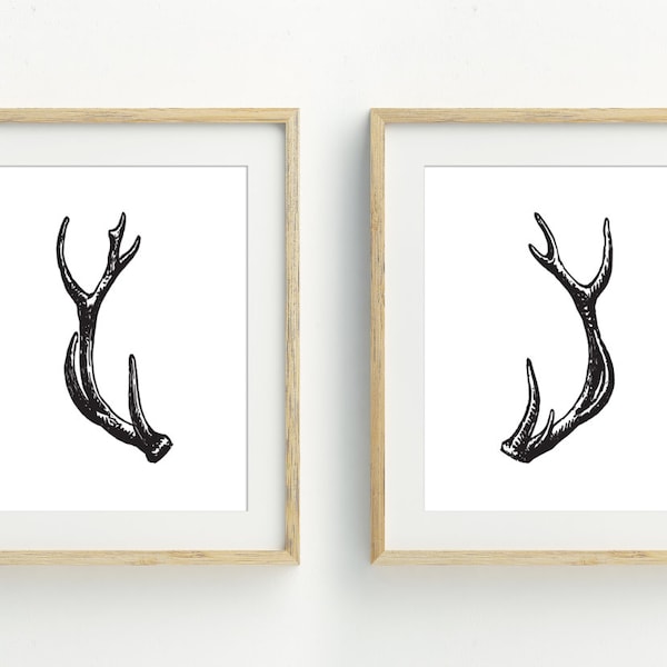 Antler Print - Etsy