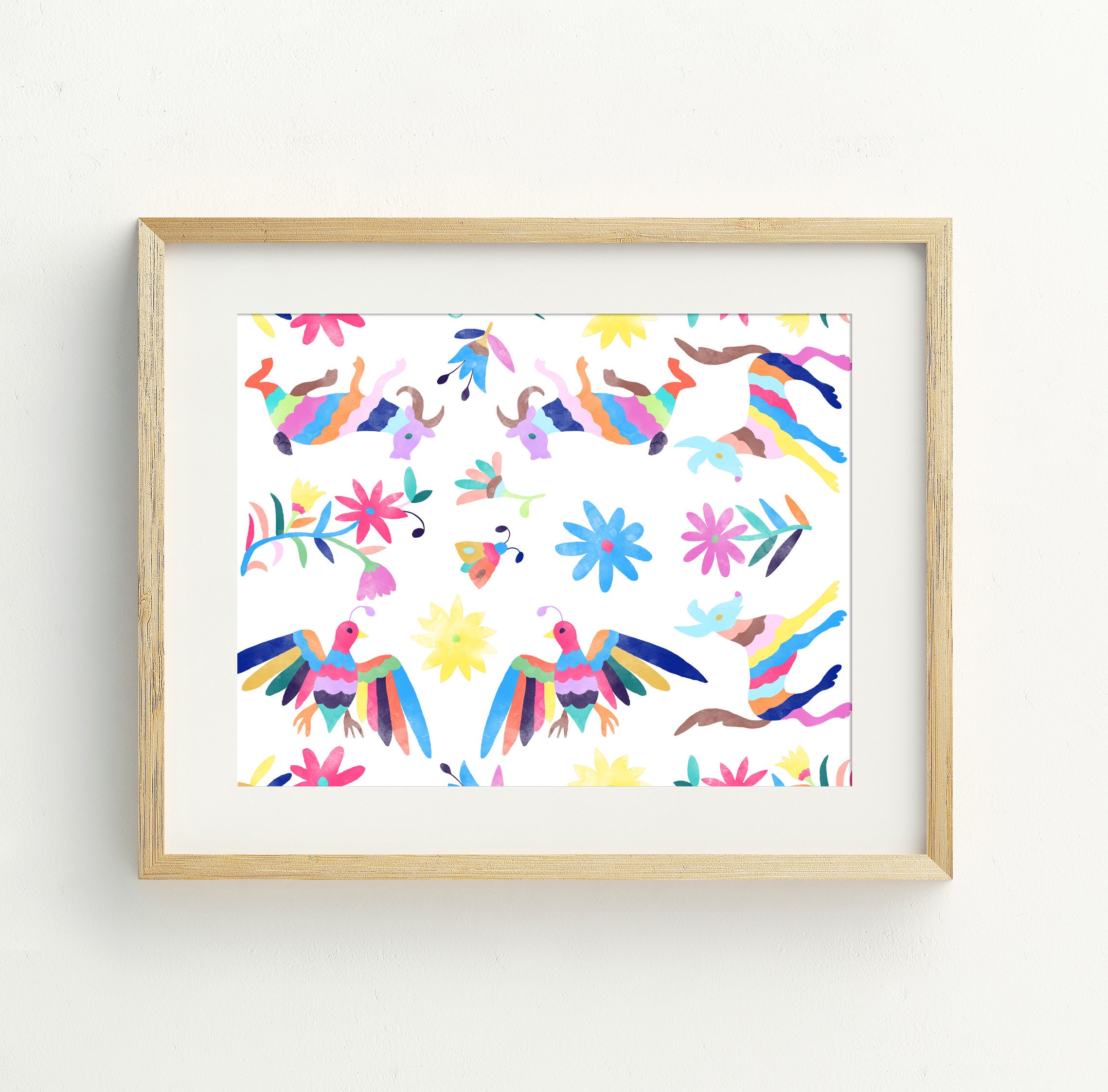 Animal Otomi Print, Otomi Wall Art, Mexican Folk Art Printable Digital ...