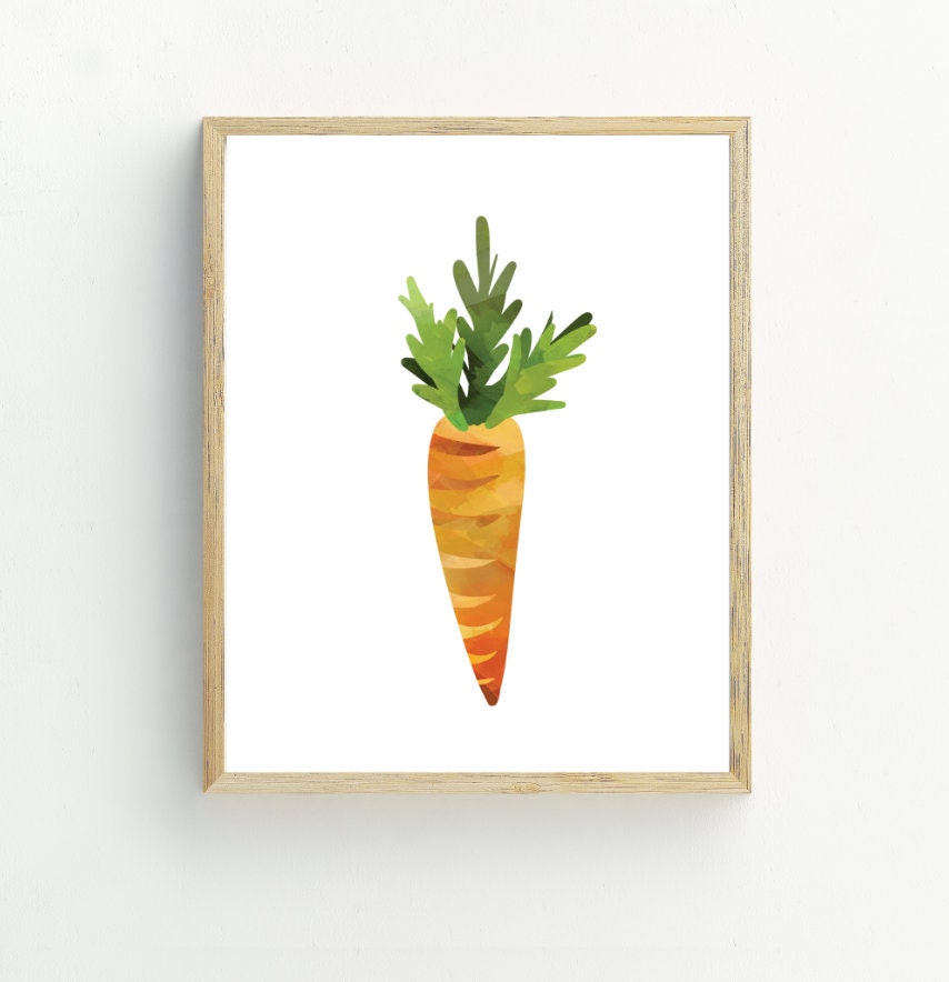 Rabbit and Carrot Prints Rabbit Wall Art Carrot Print - Etsy