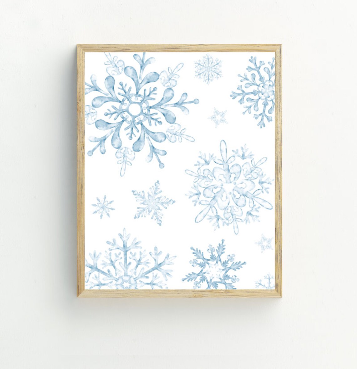 Snowflakes Art Prints Winter Wall Art Printable Digital | Etsy
