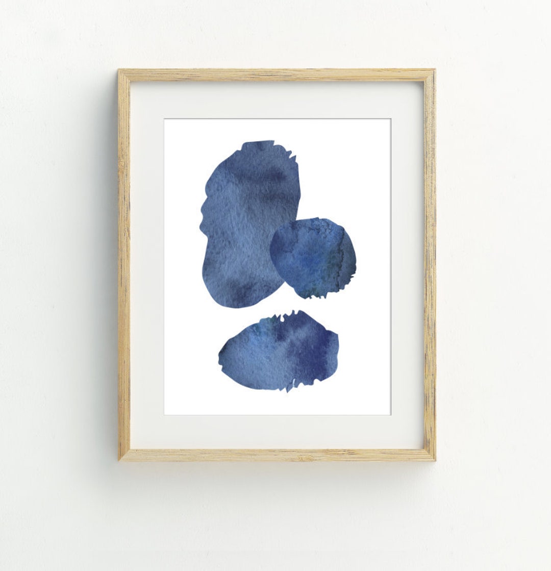 Abstract Indigo Wall Decor, Minimalist Wall Decor, Instant Download ...