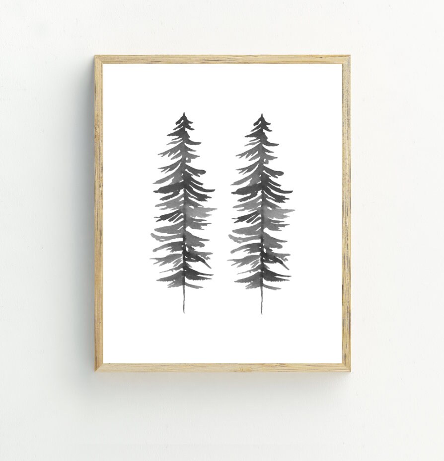 Black and White Tree Print Minimalist Tree Wall Decor - Etsy Canada