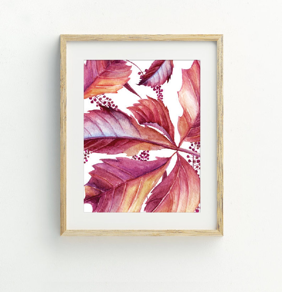 Autumn Leaves Wall Art, Fall Leaves Instant Download Printable Art ...