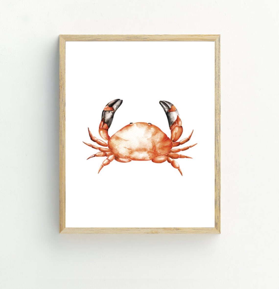 Crab Print, Crab Watercolor Printable, Minimalist Beach Decor, Coastal ...