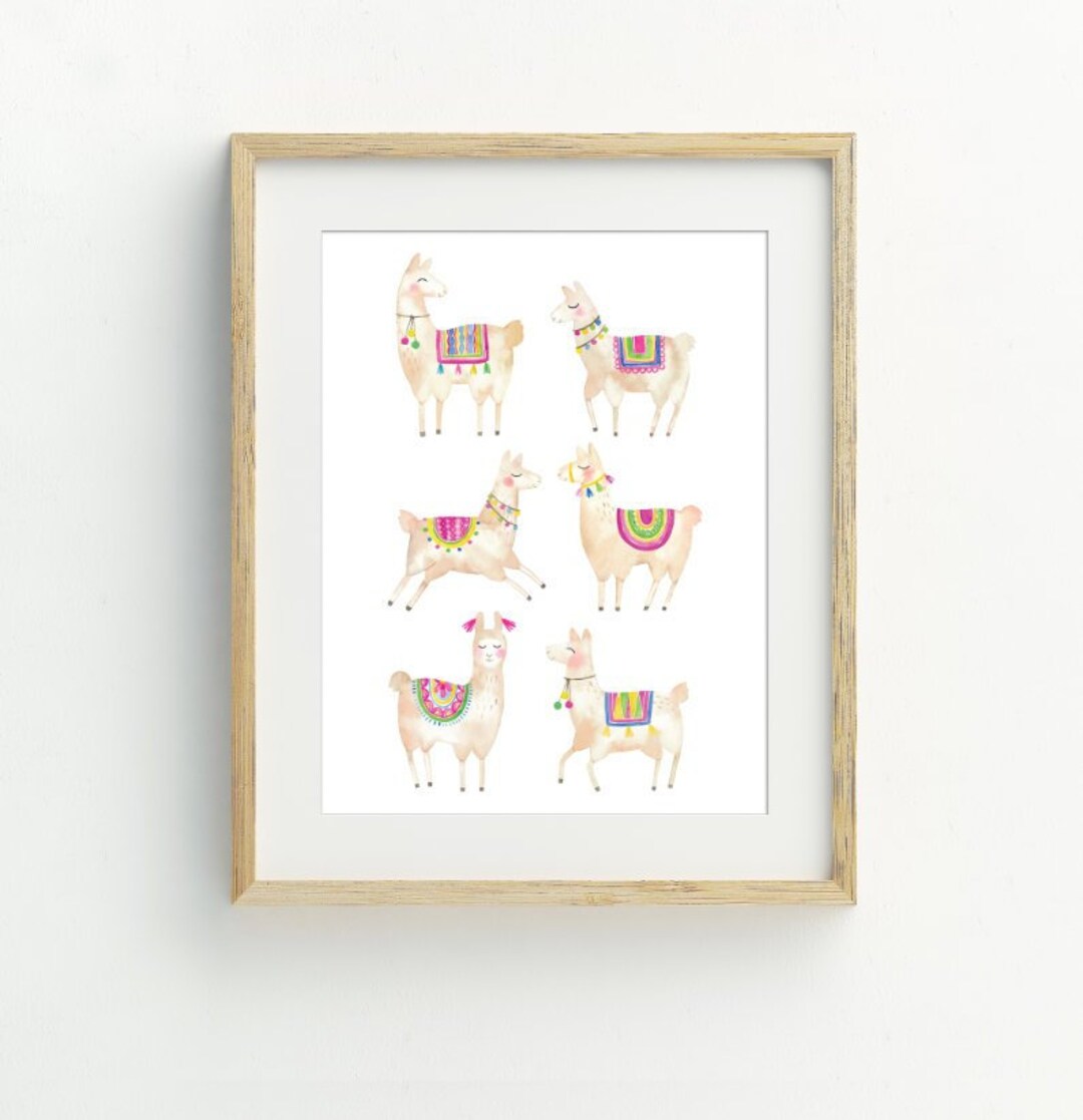 Llama Print, Animal Wall Art, Llama Printable Art, Cute Llama Print ...