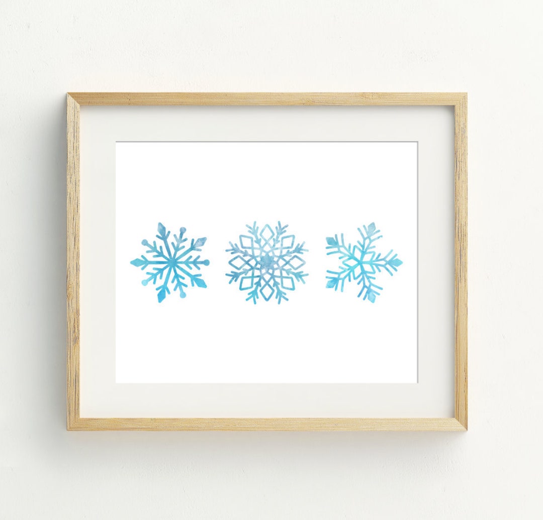 Snowflakes Art Prints, Christmas Printable Wall Art, Instant Digital ...