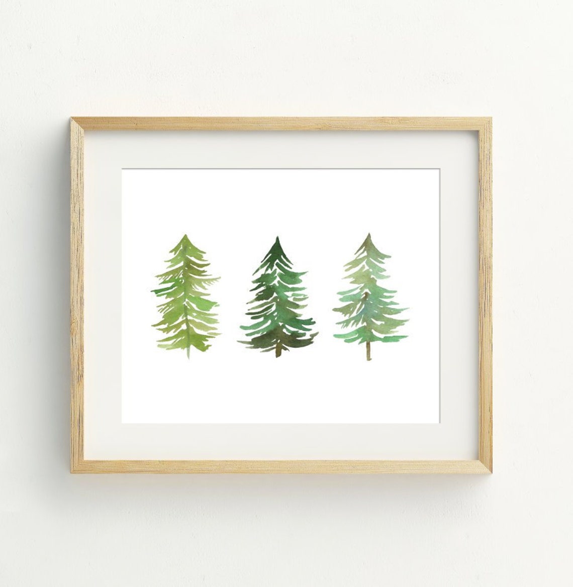 Tree Print Watercolor Pine Trees Printable Art Minimalist - Etsy