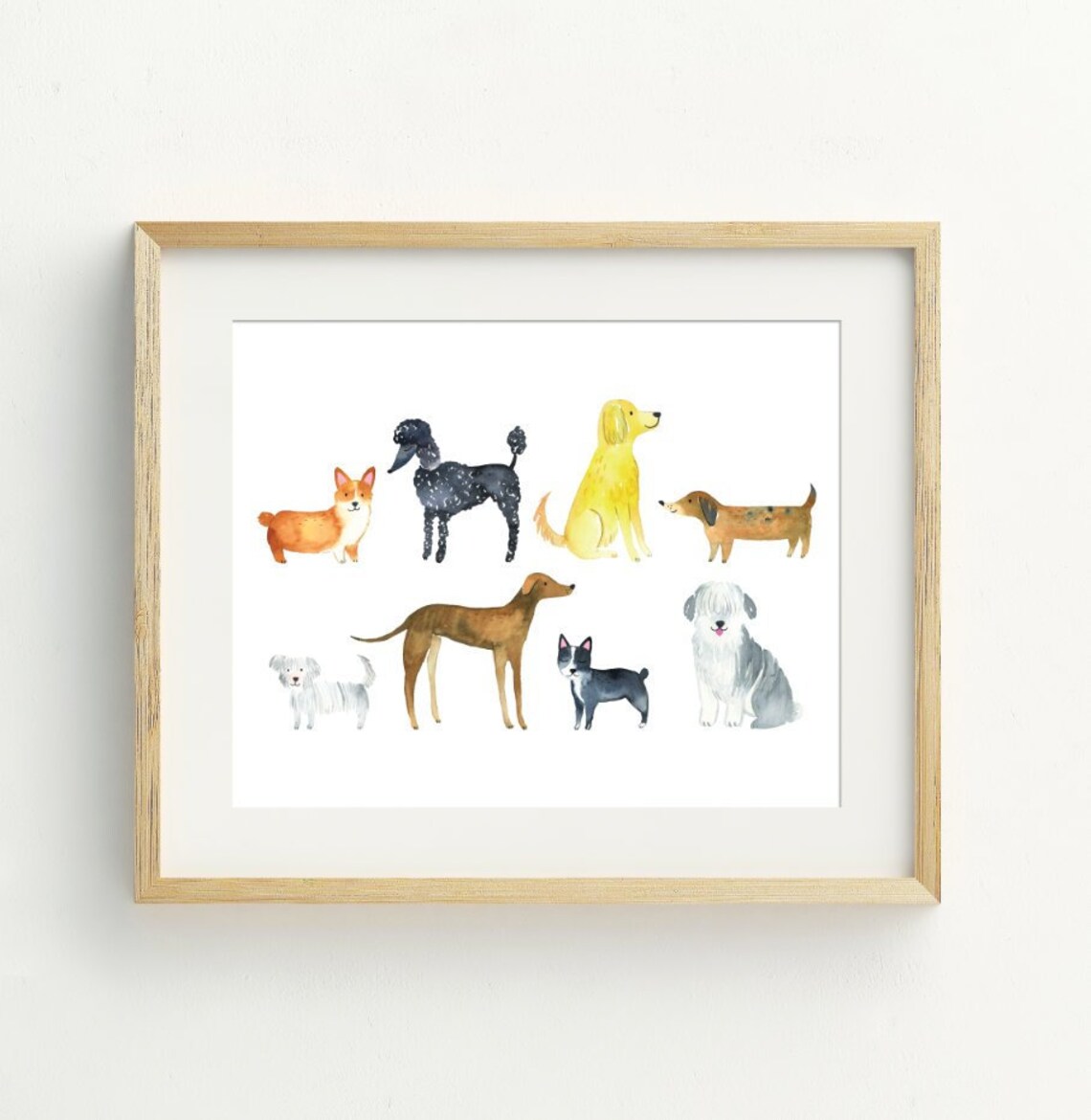 Dog Print, Dog Wall Art, Dog Printable Digital Download, Watercolor Dog ...