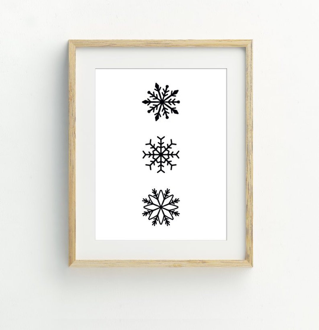 Snowflakes Art Prints, Christmas Printable Wall Art, Instant Digital ...