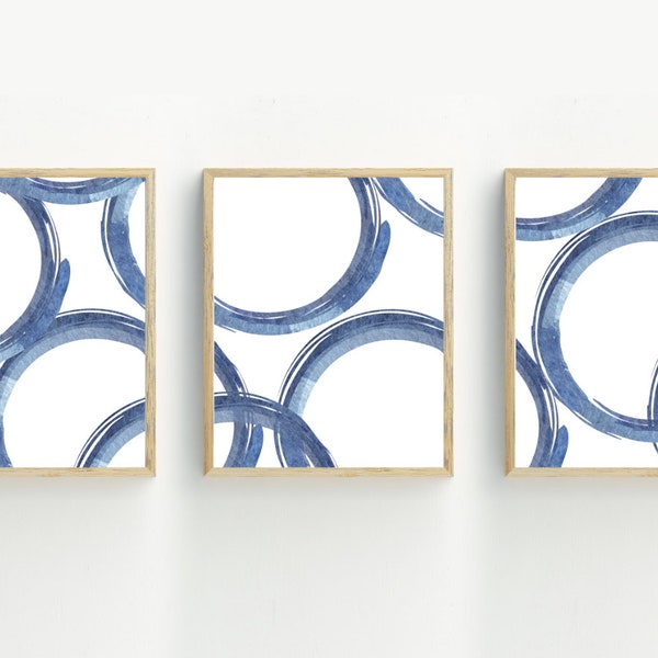 Blue Geometric Art - Etsy