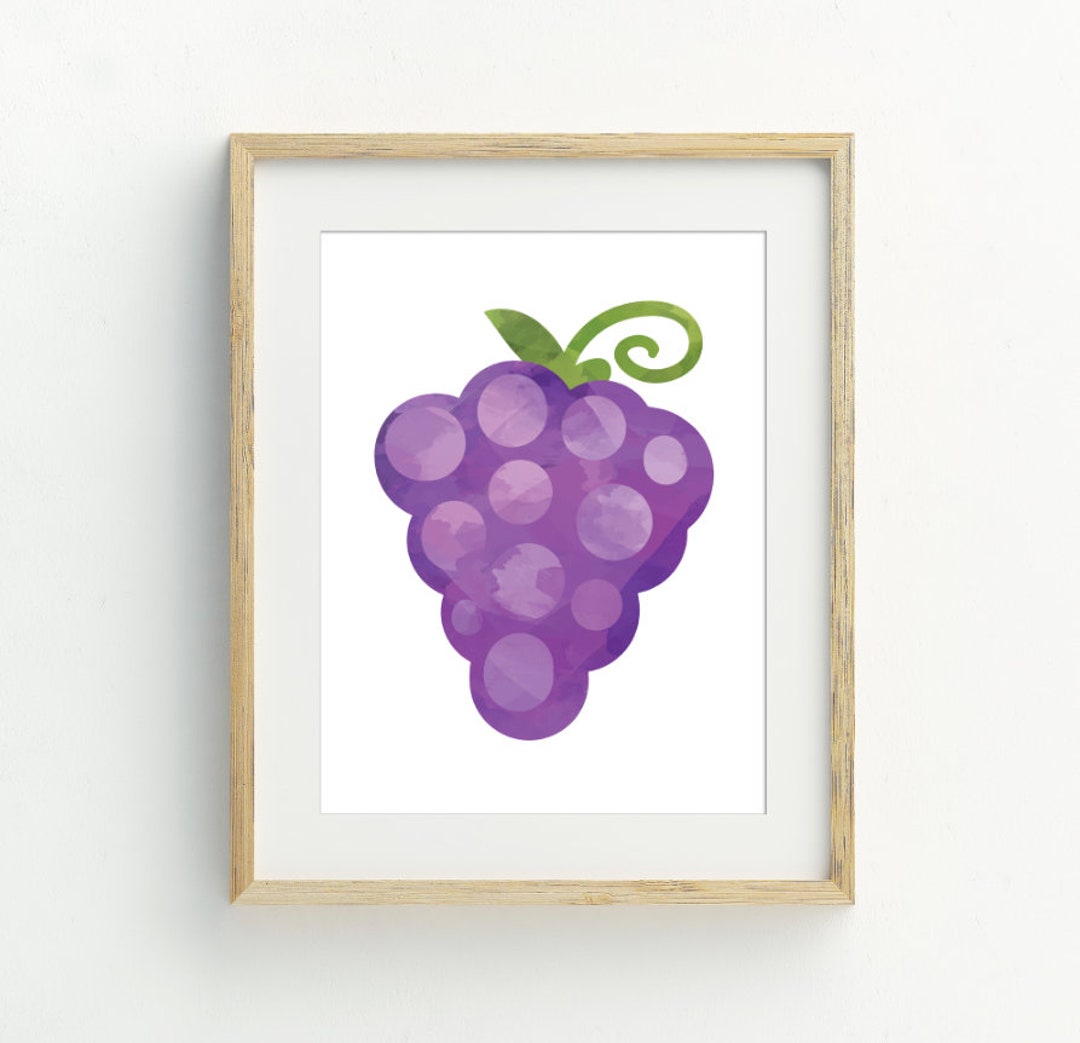 Grapes Print, Kitchen Wall Art, Grape Fruit descarga digital imprimible ...