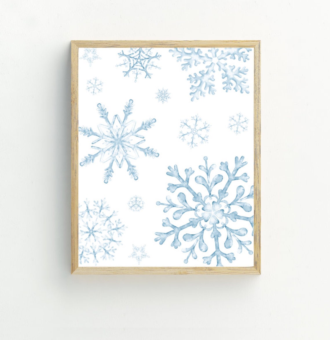 Snowflakes Art Prints Winter Wall Art Printable Digital - Etsy