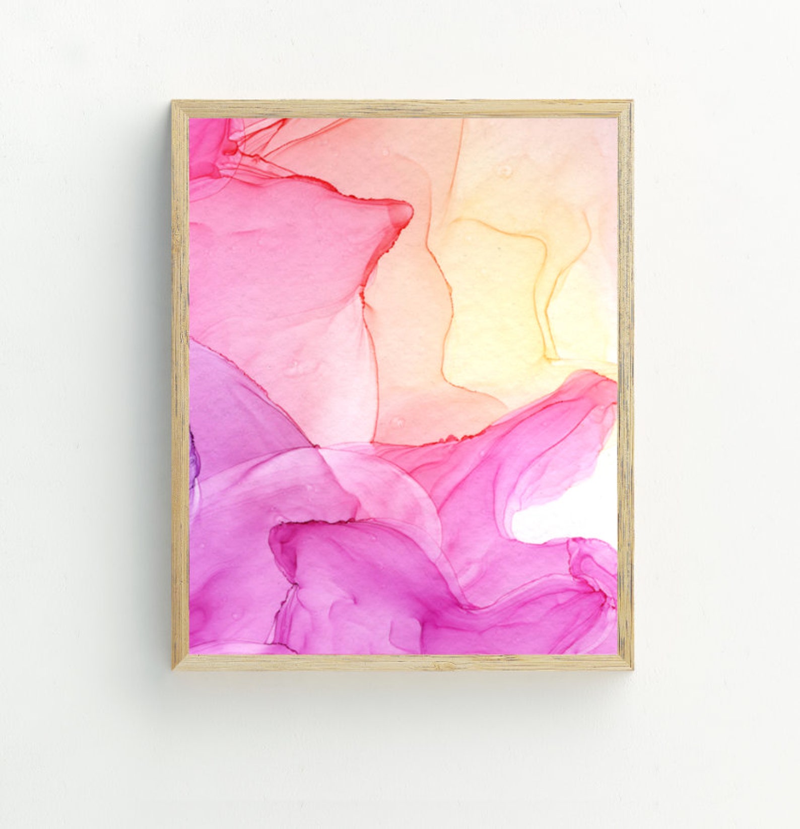 Abstract Art Print Pink and Orange Abstract Watercolor - Etsy