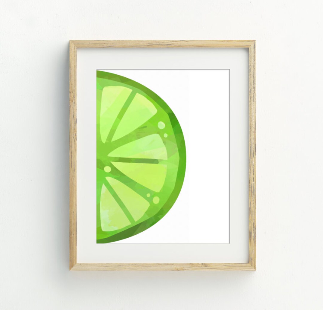 Lime Slice Print, Fruit Printable, Citrus Kitchen Wall Art, Lime Wedge ...