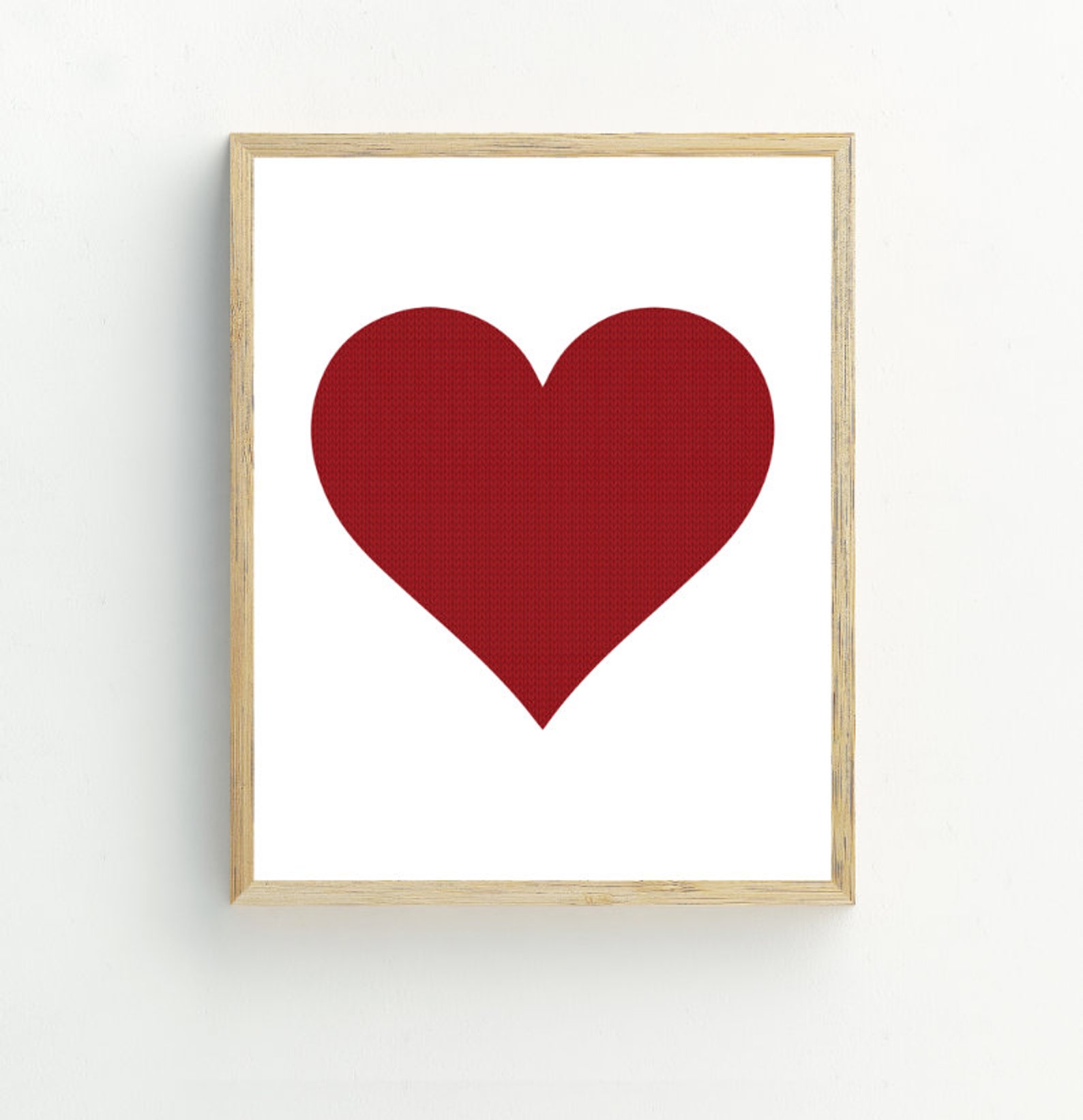 Red Heart Print, Heart Printable Wall Art, Valentines Day Printable ...