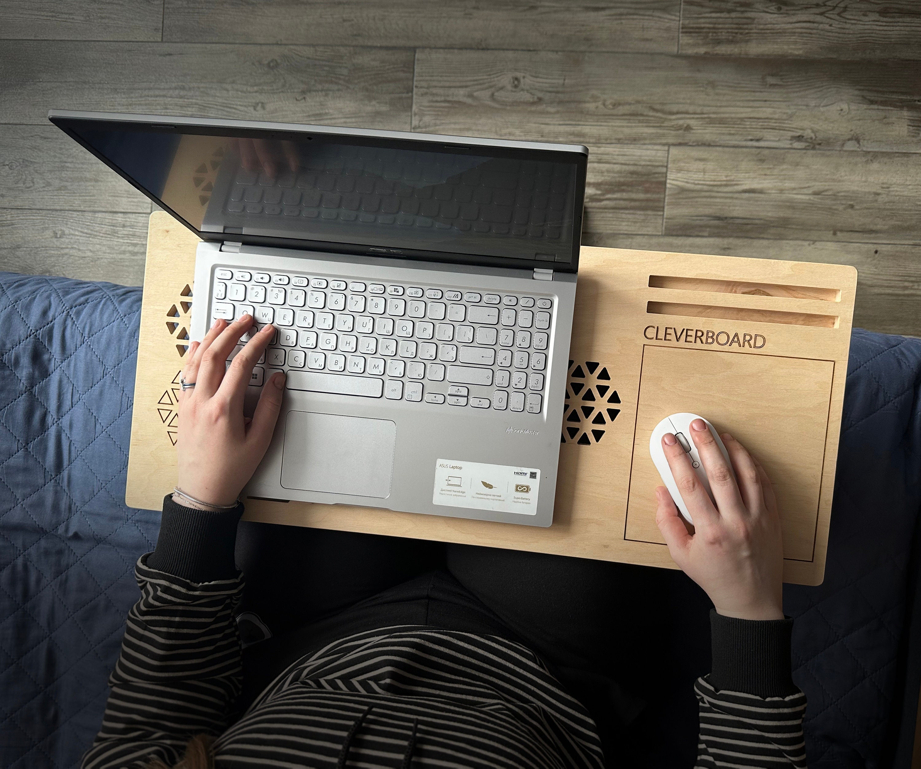 Wooden Laptop Tray MacBook Stand Husband Gift Docking Station Laptop ...