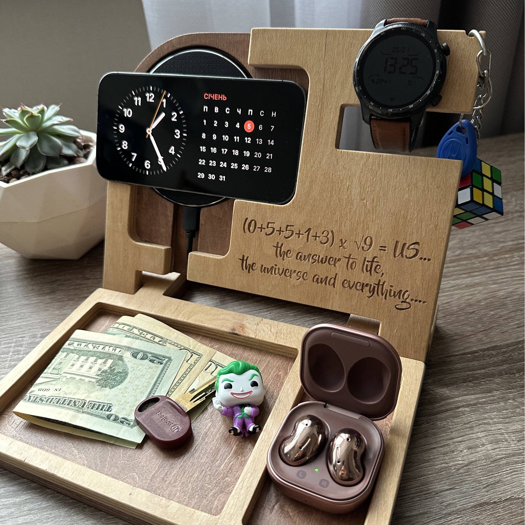 Stylish and Functional Wooden Docking Station for Smartphones and Other ...