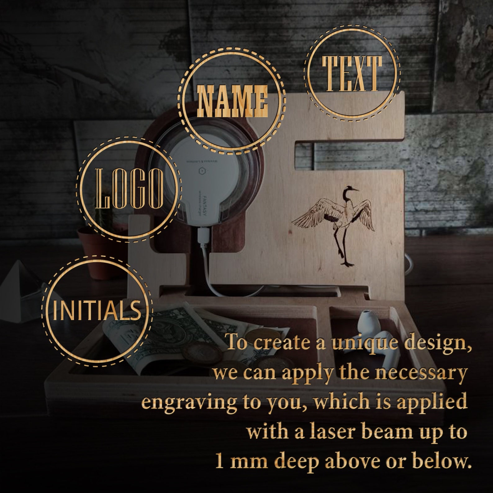 Stylish and Functional Wooden Docking Station for Smartphones and Other ...