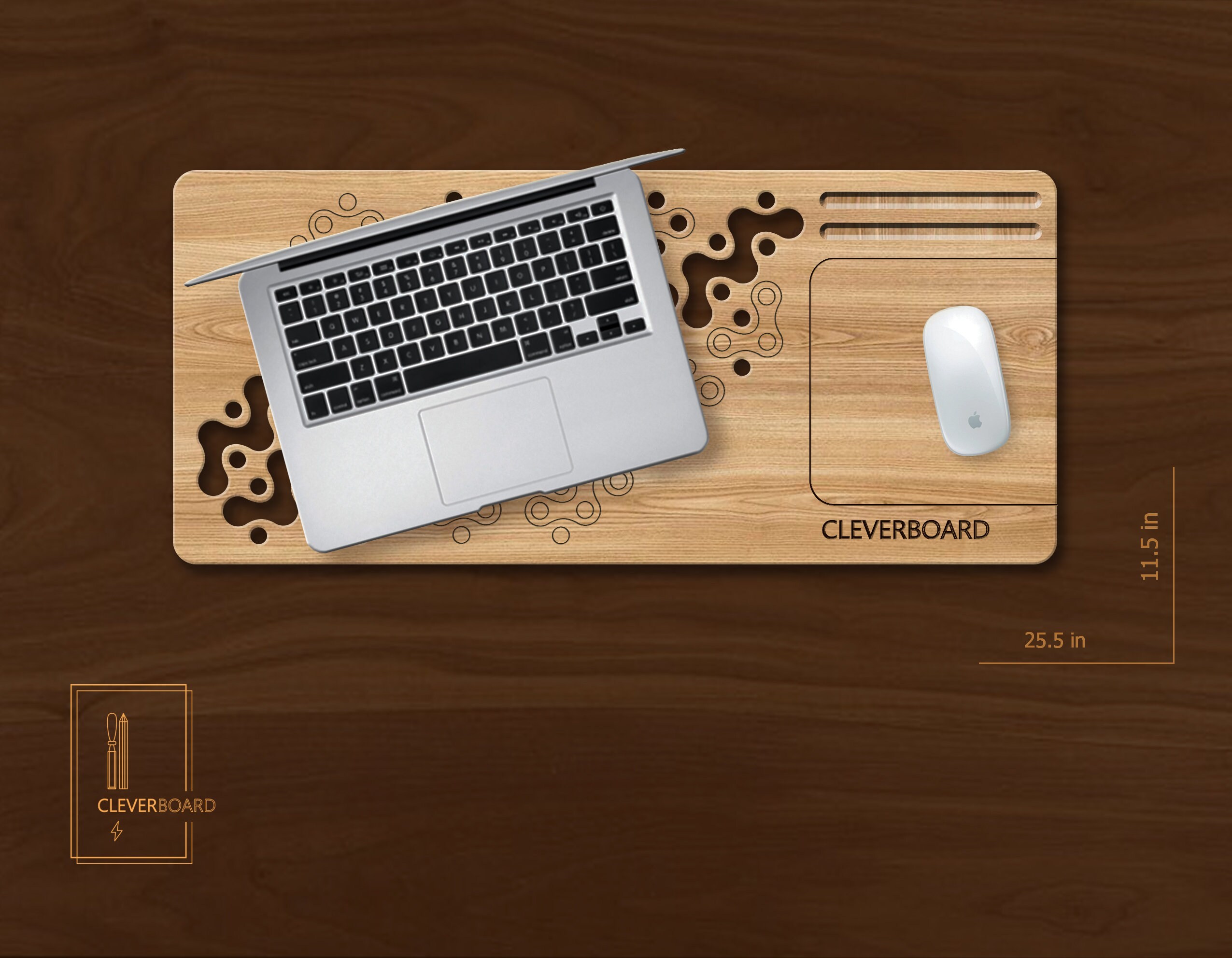 Wooden Laptop Tray MacBook Stand Husband Gift Docking Station Laptop ...
