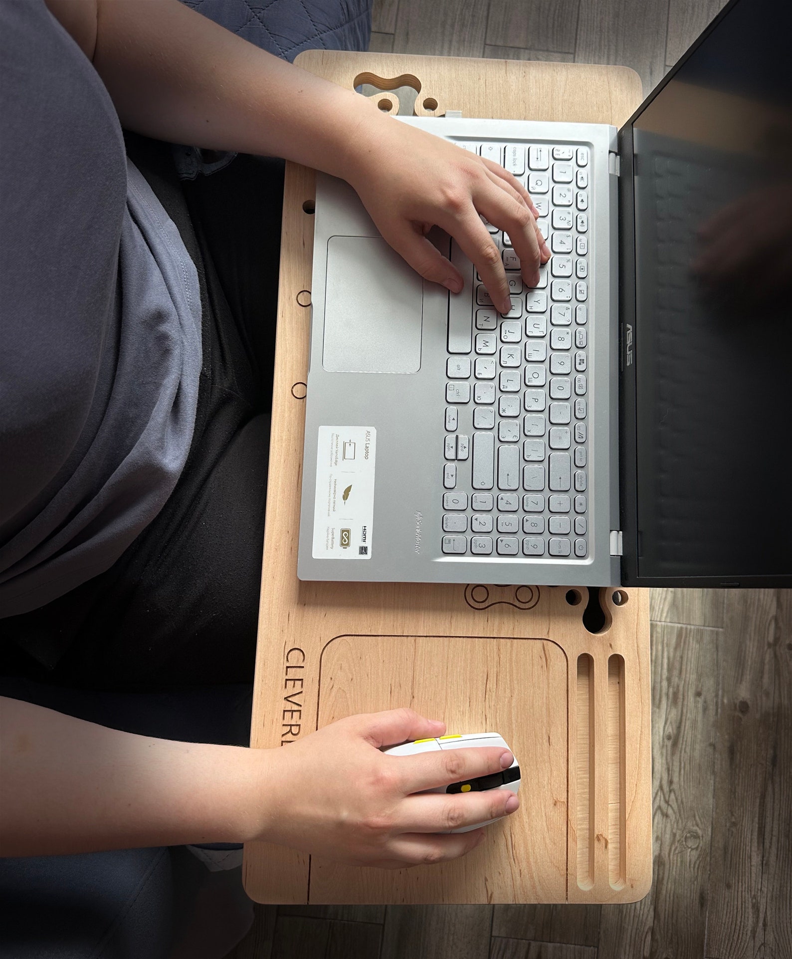 Laser Engraved Laptop Cooling Board: Vented Plywood Design - Etsy