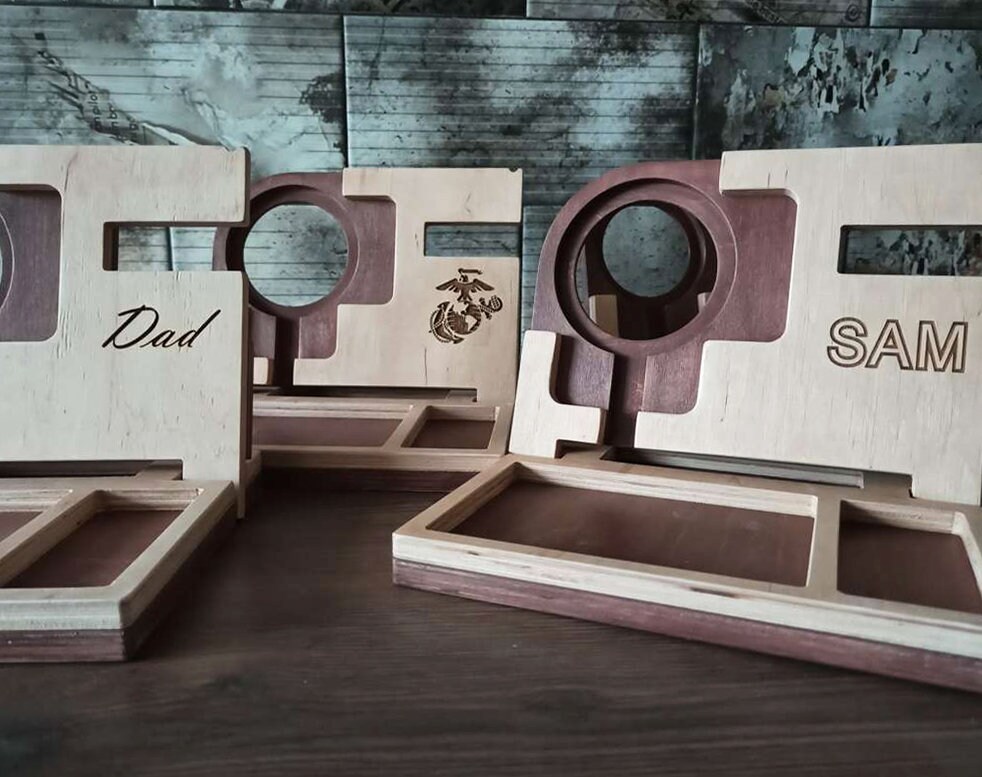 Stylish and Functional Wooden Docking Station for Smartphones and Other ...