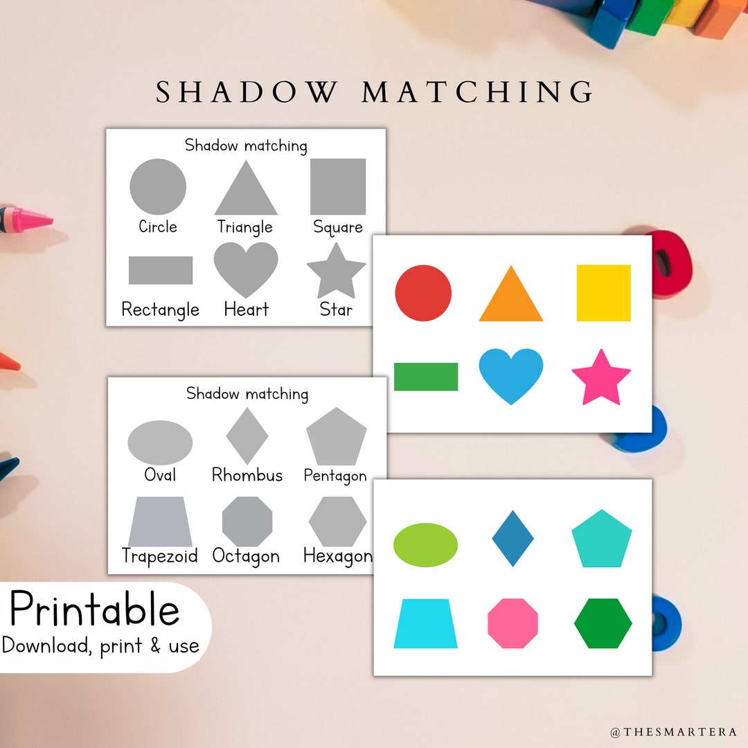 Shapes Shadow Matching Activity for Toddlers. Shapes Busy Book ...