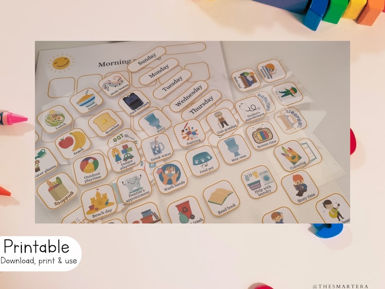 Printable Chore Chart for Kids. Visual Schedule to Help - Etsy