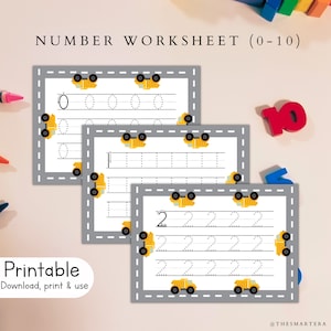 Number Tracing Worksheet | 0 to 10 Preschool Printables | Number ...