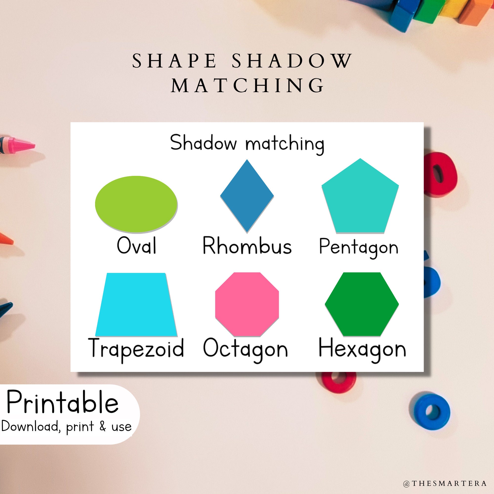 Shapes Shadow Matching Activity for Toddlers. Shapes Busy Book ...