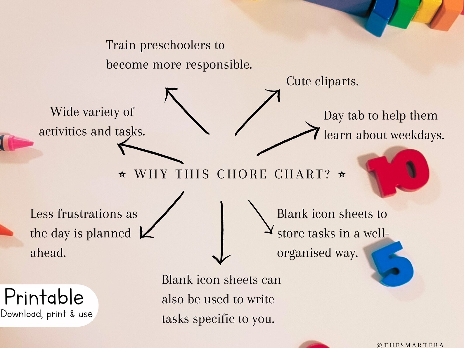 Chore Chart Printable for Kids. Visual Schedule to Help Toddlers With ...