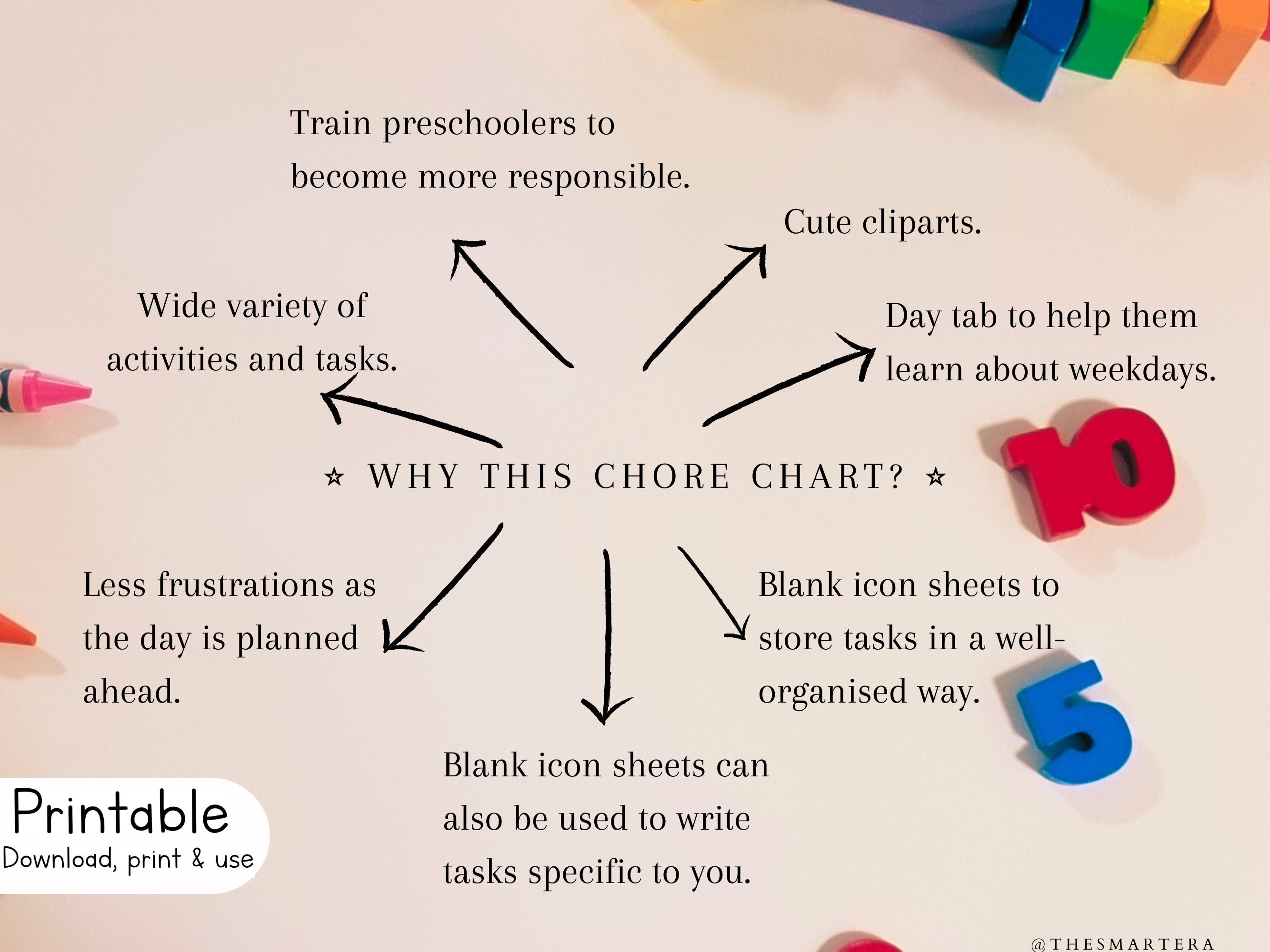 Chore Chart Printable for Kids. Visual Schedule to Help Toddlers With ...
