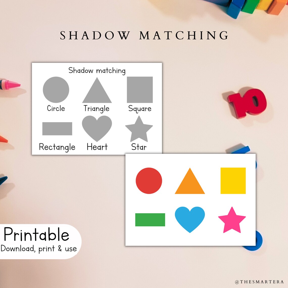 Shapes Shadow Matching Activity for Toddlers. Shapes Busy Book ...