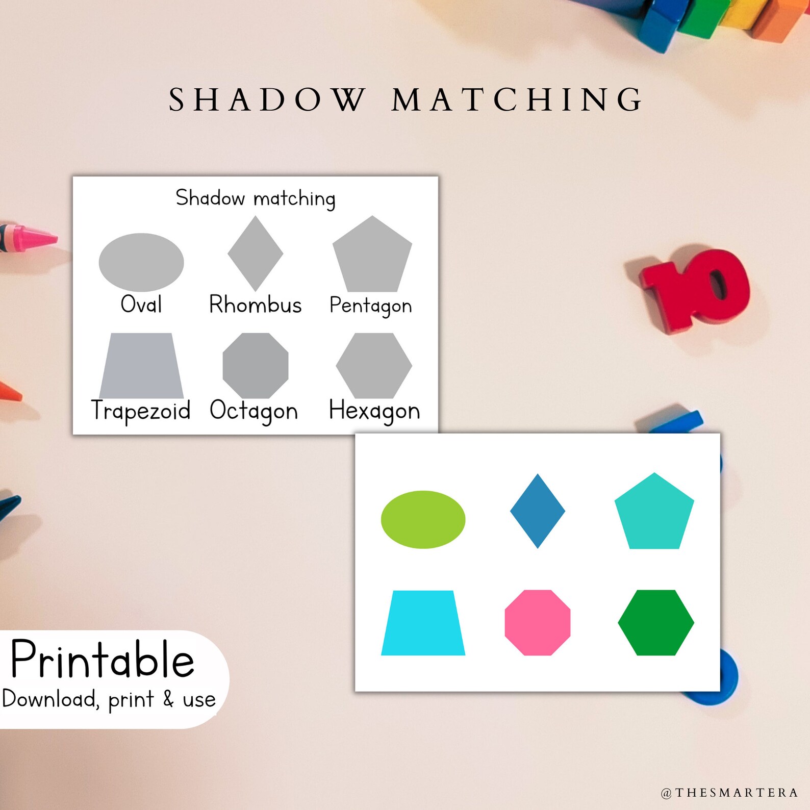 Shapes Shadow Matching Activity for Toddlers. Shapes Busy Book ...