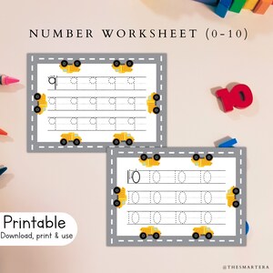 Number Tracing Worksheet | 0 to 10 Preschool Printables | Number ...