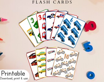 Number Flash Cards Printable for Toddlers (1 - 10)- Montessori Fun Kids ...