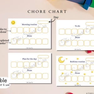 Printable Chore Chart for Kids. Visual Schedule to Help Toddlers With ...