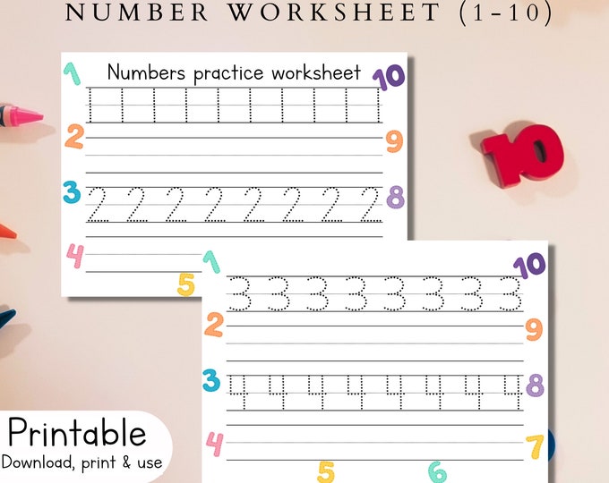 Number Tracing Worksheet | 0 to 10 Preschool Printables | Number ...