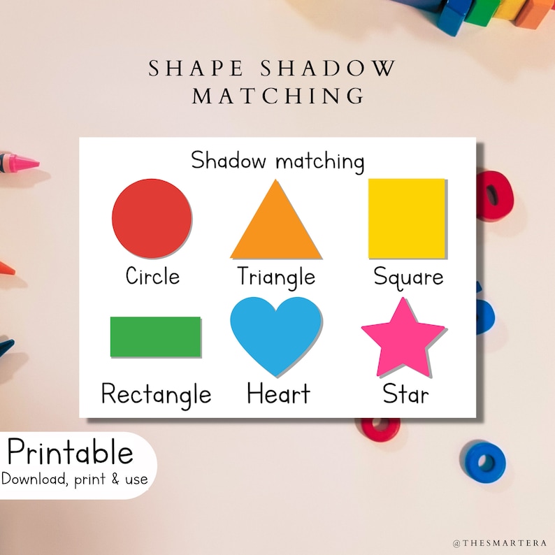 Shapes Shadow Matching Activity for Toddlers. Shapes Busy Book ...