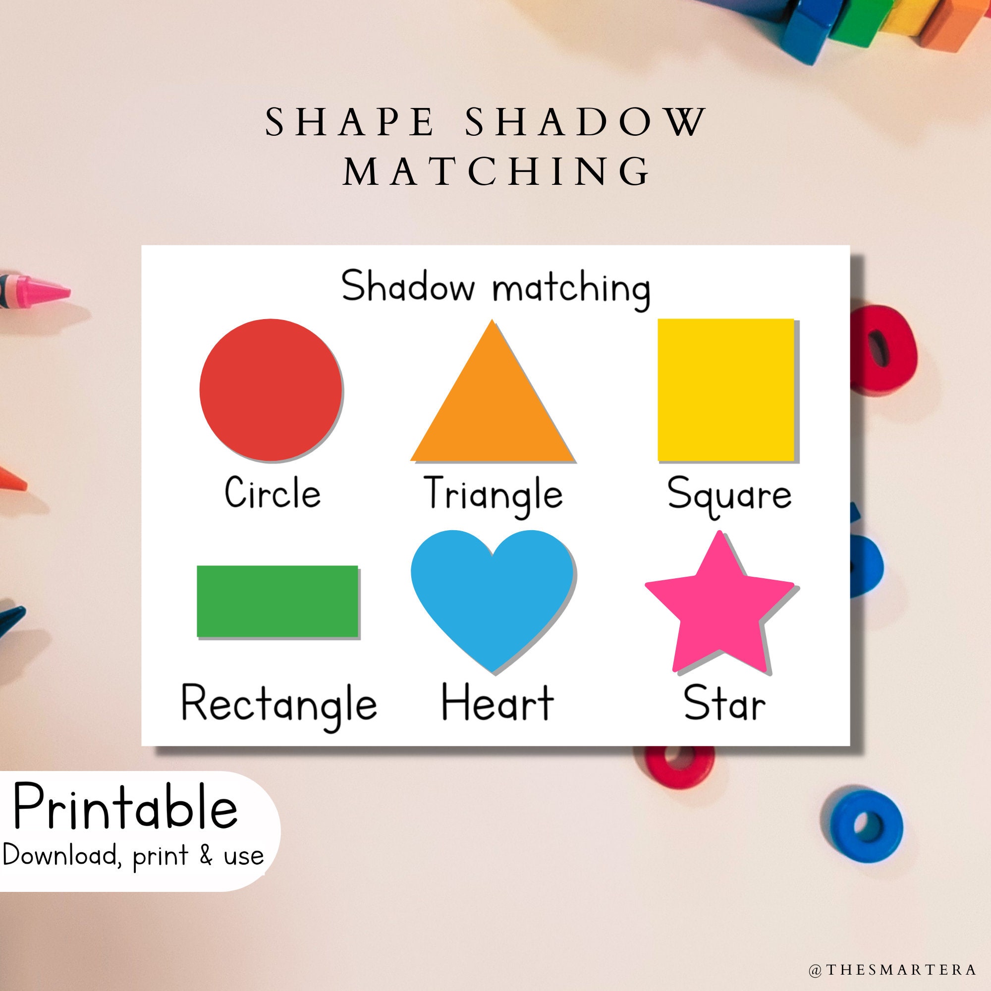 Shapes Shadow Matching Activity for Toddlers. Shapes Busy Book ...