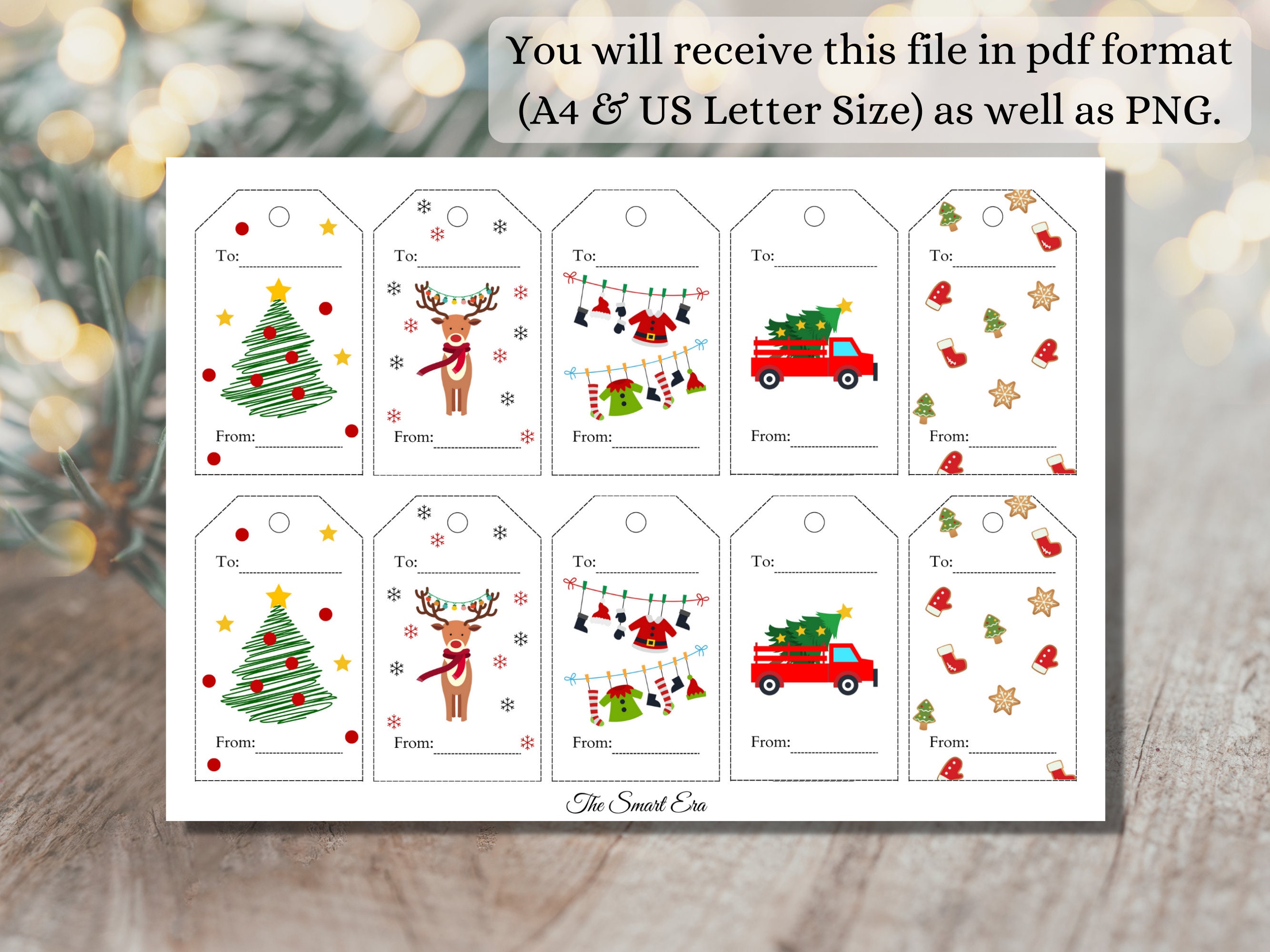 Printable Christmas Gift Tags for Kids. Instant Download DIY Present ...
