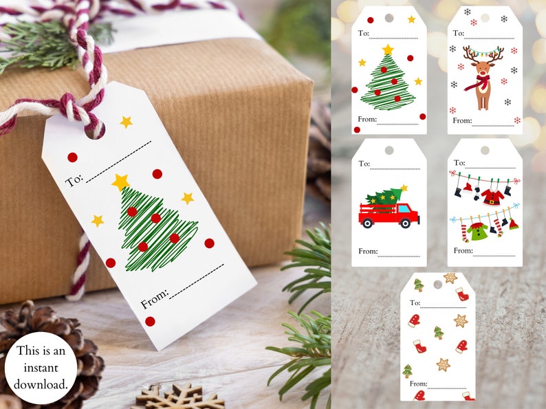 Printable Christmas Gift Tags for Kids. Instant Download DIY Present ...