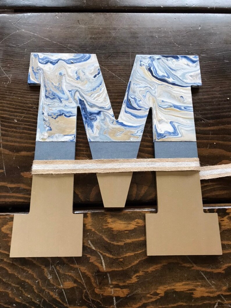 Paint Poured Wooden Letter - Etsy