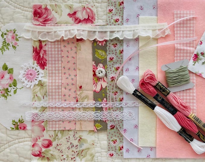 Needle Book Slow Stitch Kit, Sewing Roll Hussif Kit W Slow Stitching ...