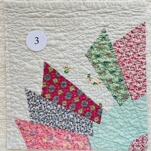 Fan Quilt Squares, Some Feed Sack Fabrics, Cutter Quilt, Hand Stitched ...
