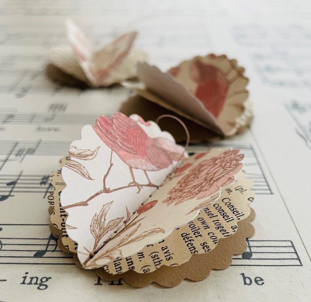 Junk Journal Dangle/charm, Tiny Junk Journal Page, Card Making ...