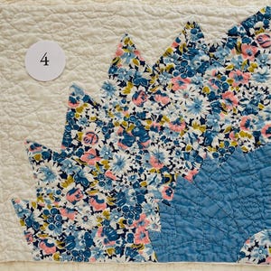 Fan Quilt Squares, Some Feed Sack Fabrics, Cutter Quilt, Hand Stitched ...