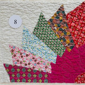 Fan Quilt Squares, Some Feed Sack Fabrics, Cutter Quilt, Hand Stitched ...