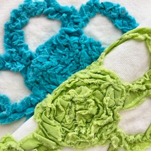 Adorable Rag Flower Appliqués, Primary Colors for Crafting, Sewing or ...