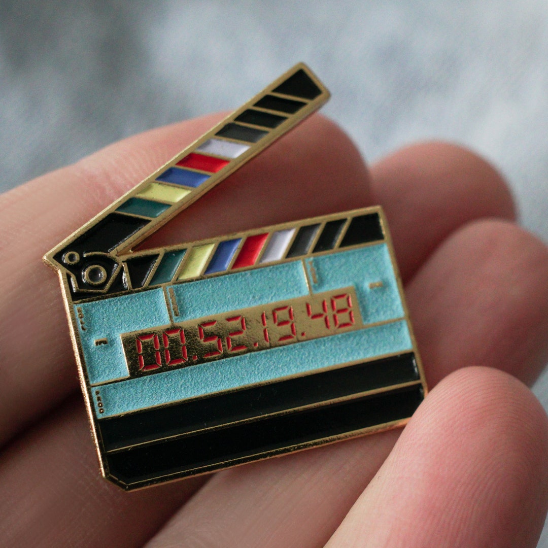 Glow in the Dark Timecode Film Slate Movie Clapper Enamel Pin! Great ...