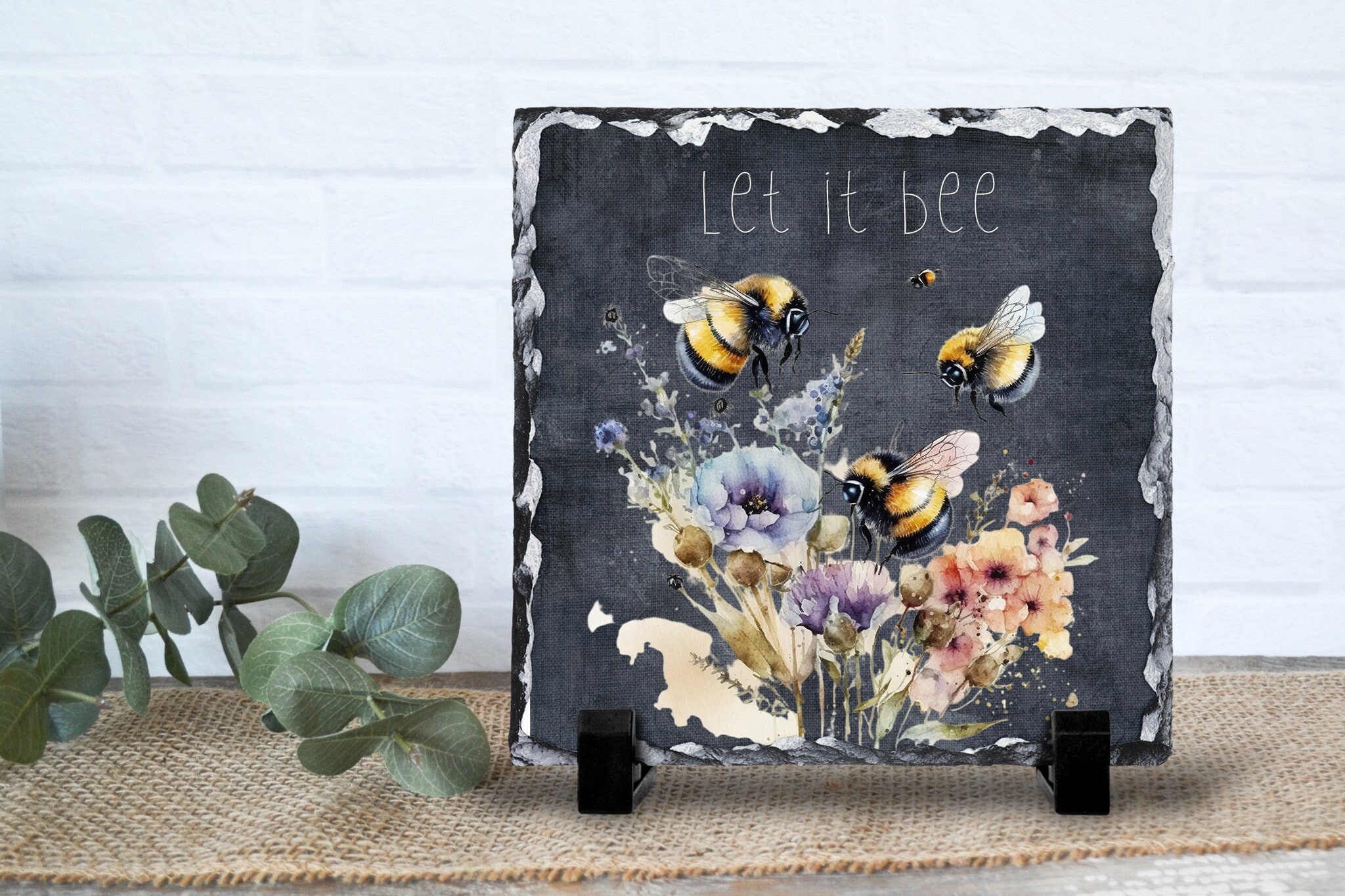 Bee Decorative Slate Tile Let It Be Decor for Bee Lover Featuring Group ...